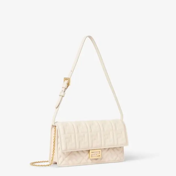 Fendi Tube Wallet On Chain Camelia Nappa Leather Wallet With Ff Motif